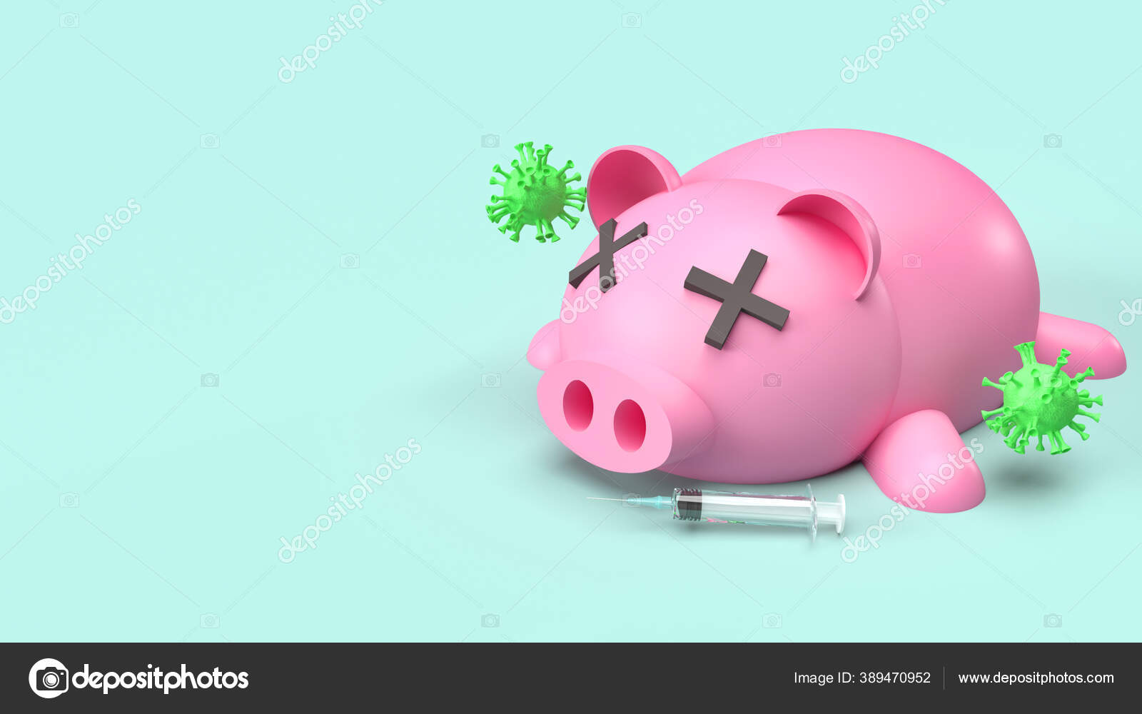 Pig Virus Rendering Medical Content — Stock Photo © niphon #389470952