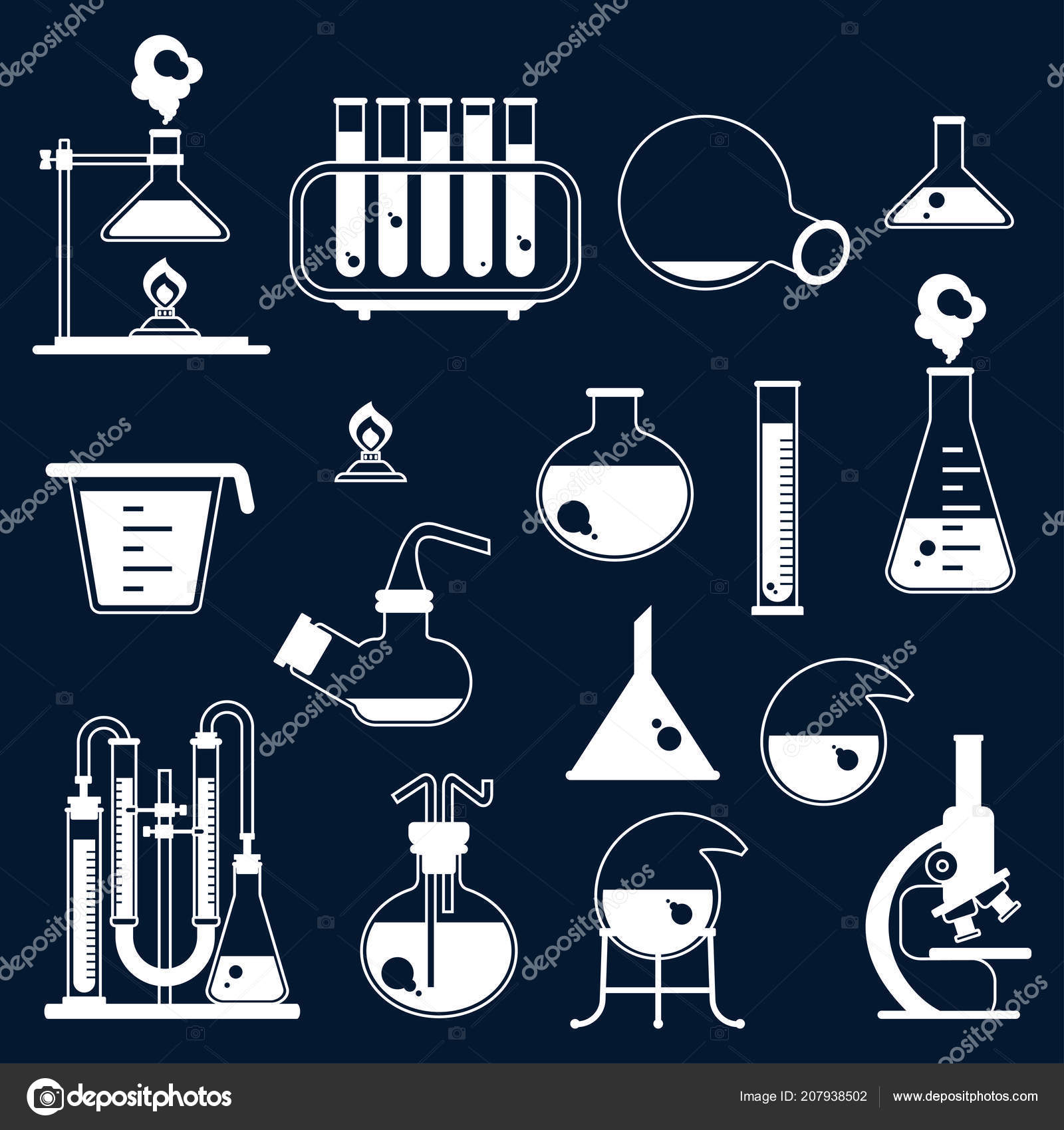 Cartoon Science Lab Equipment