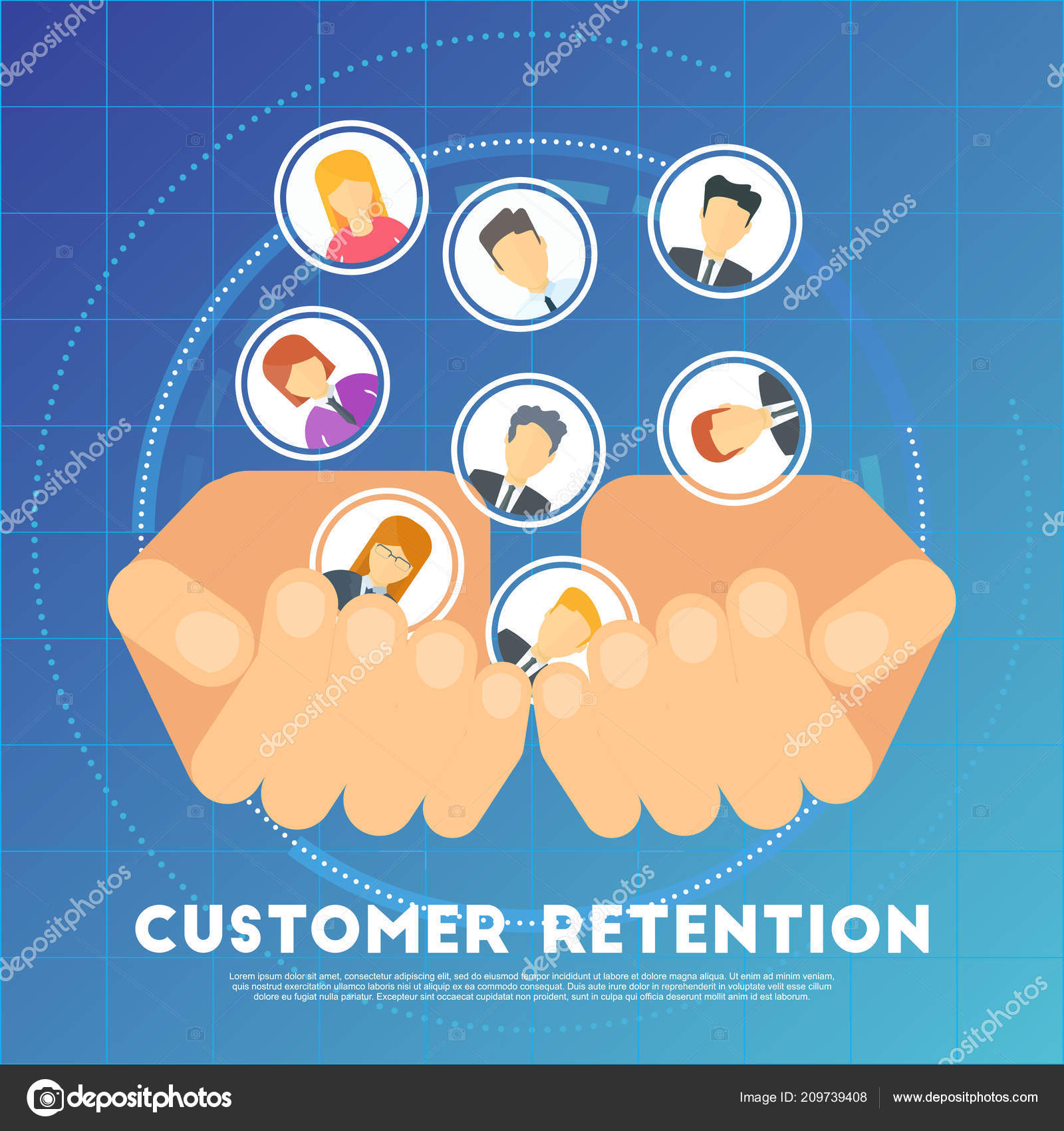 Customer retention concept. Marketing strategy of the company Stock ...