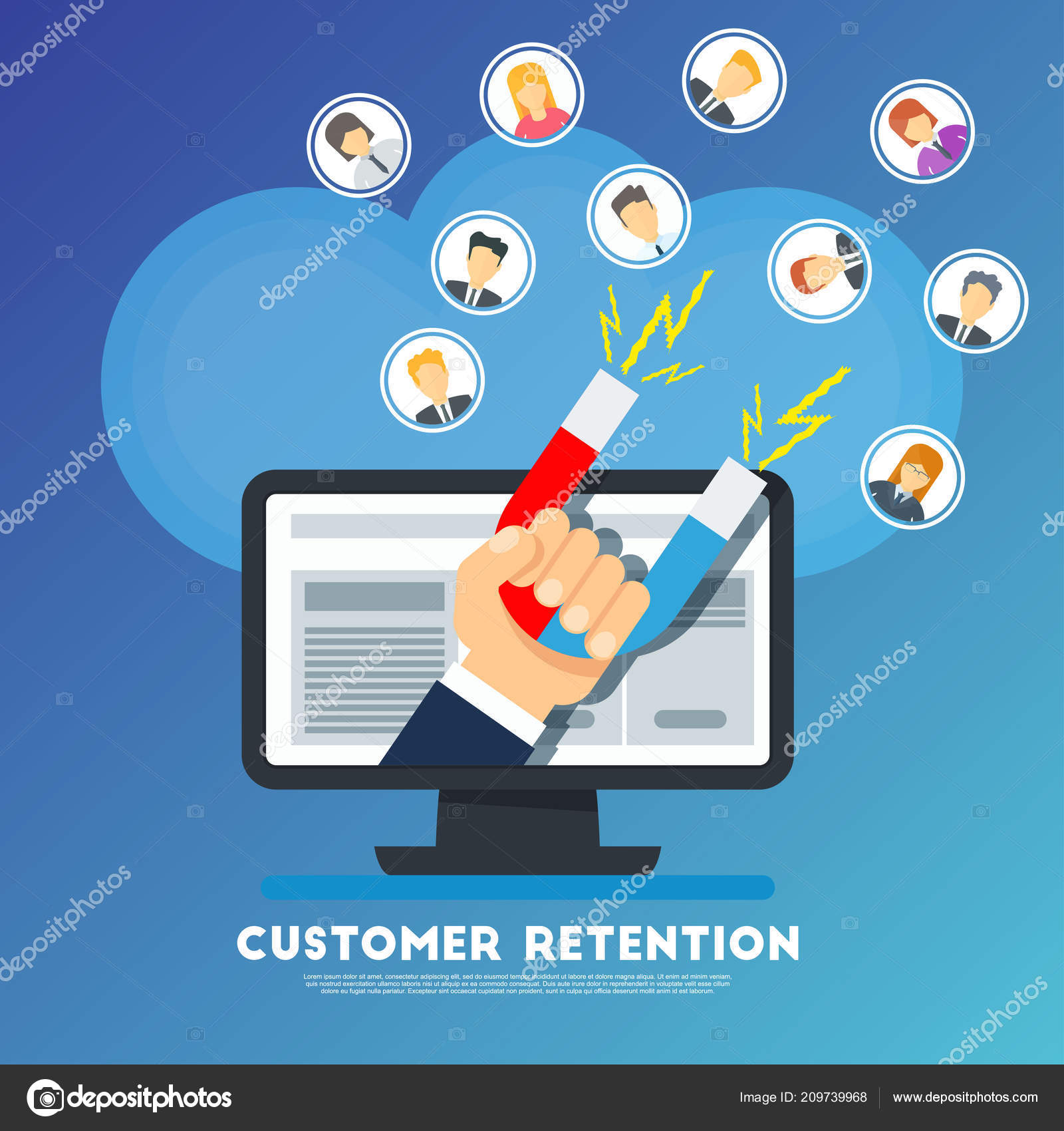 Concepto de retención de clientes. Estrategia de marketing de la ...