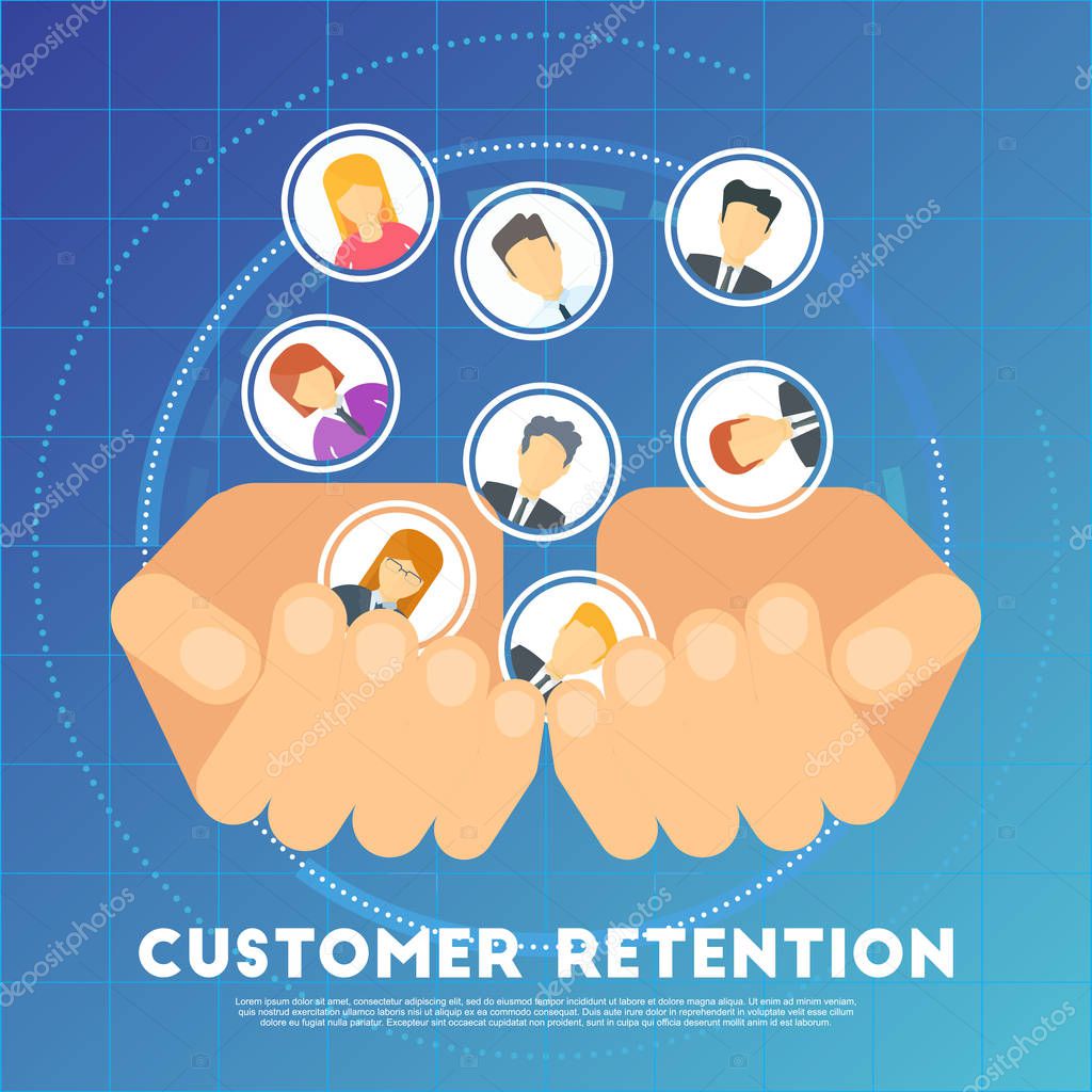 Concepto de retención de clientes. Estrategia de marketing de la ...