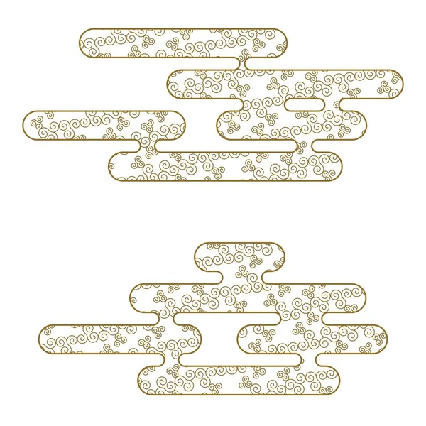 Japanese outline clouds. Chinese clouds. Design elements for creating ...