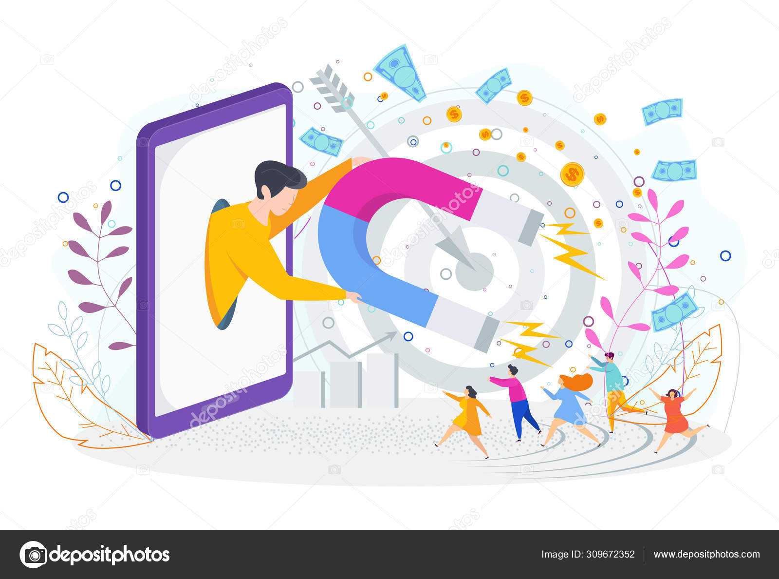 Attracting potential customers. Marketing communications with target ...