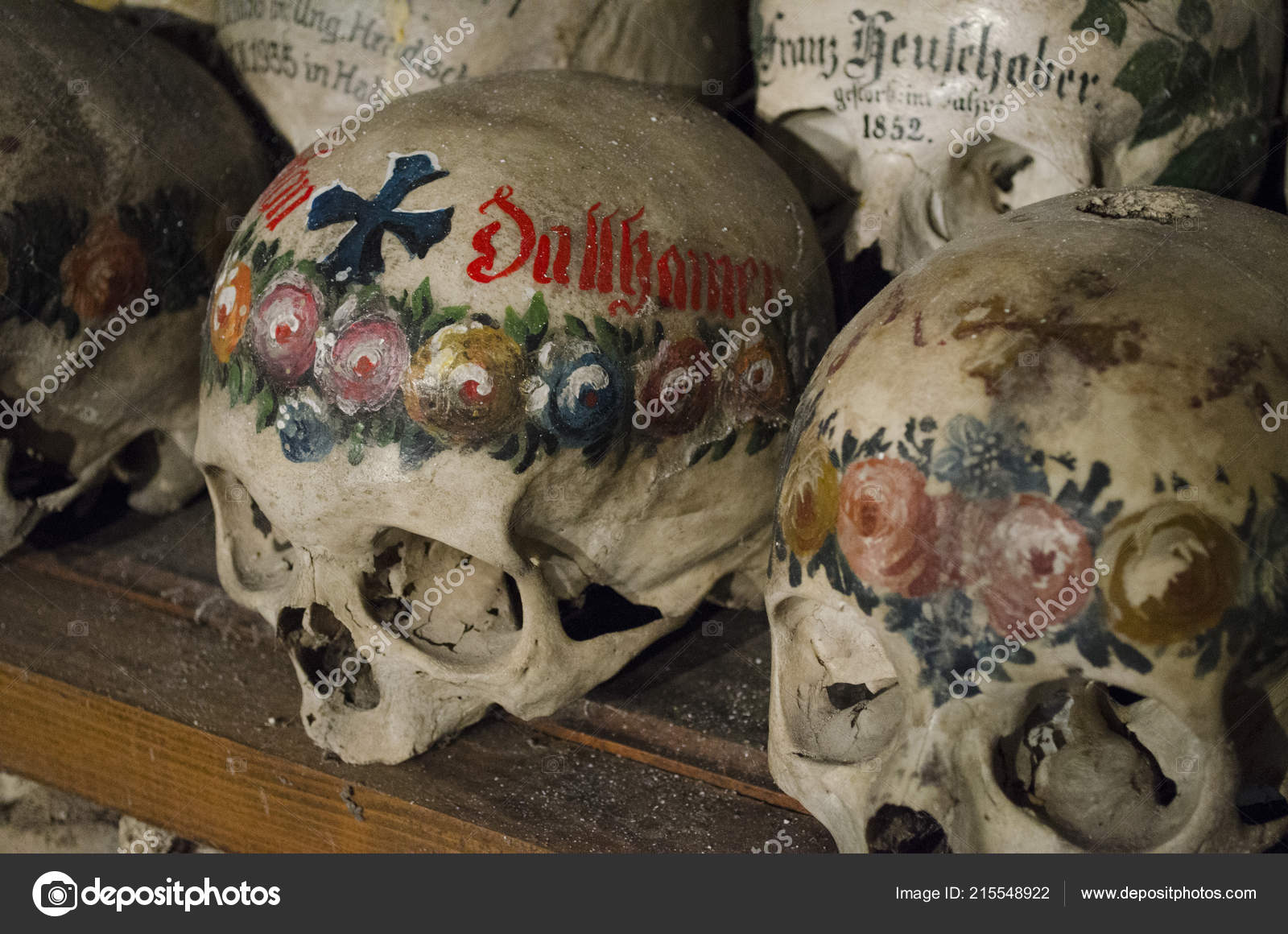 Skulls Painted Names Colorful Flowers Crosses Charnel House Beinhaus ...