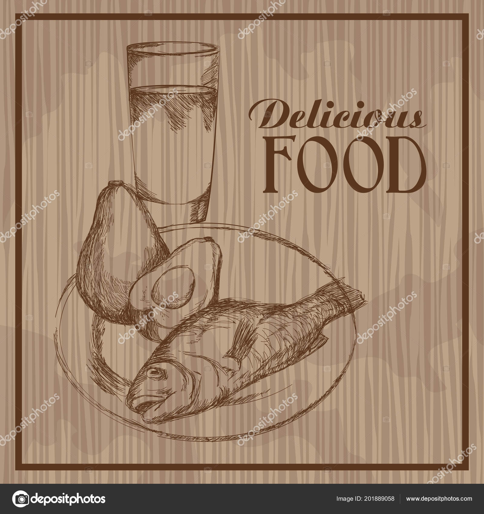 Delicioso dibujo de alimentos Vector de stock por ©jemastock 201889058