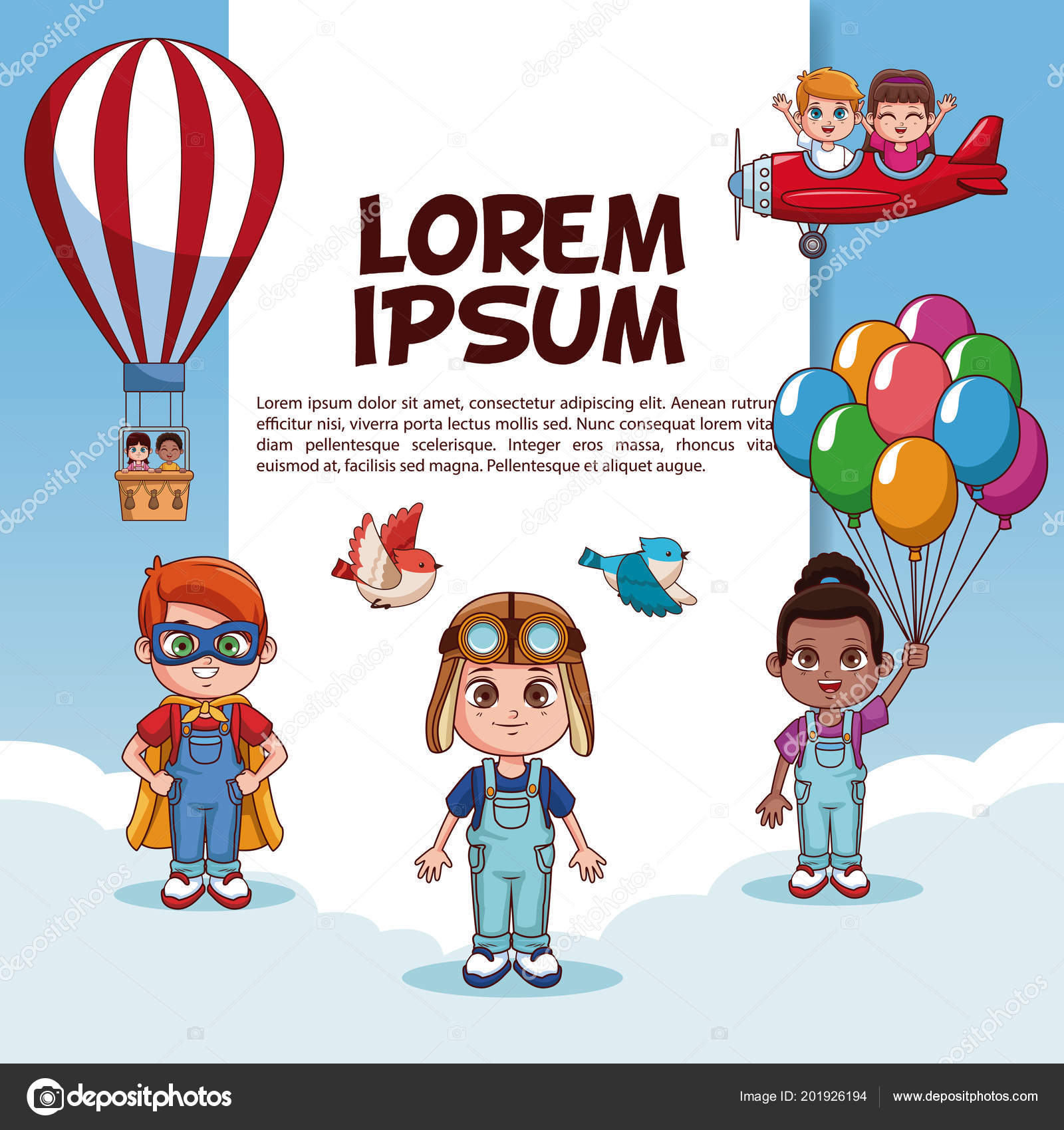 Poster anak-anak lucu dan lucu Vektor Stok oleh ©jemastock 201926194