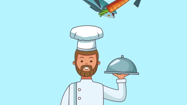 Ched con animación plato de dibujos animados HD — Vídeo de stock ...