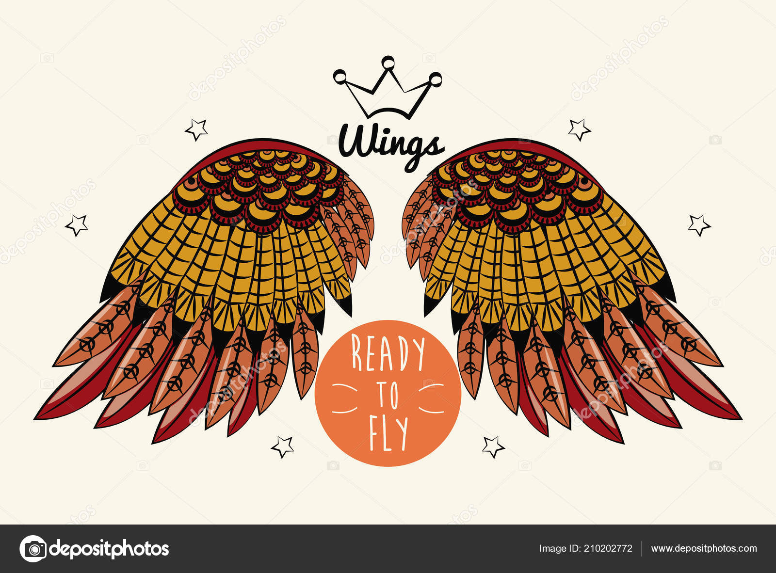 Wings ready to fly emblem Stock Vector Image by ©jemastock #210202772