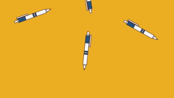 Pens falling background HD animation — Stock Video © jemastock #211130724
