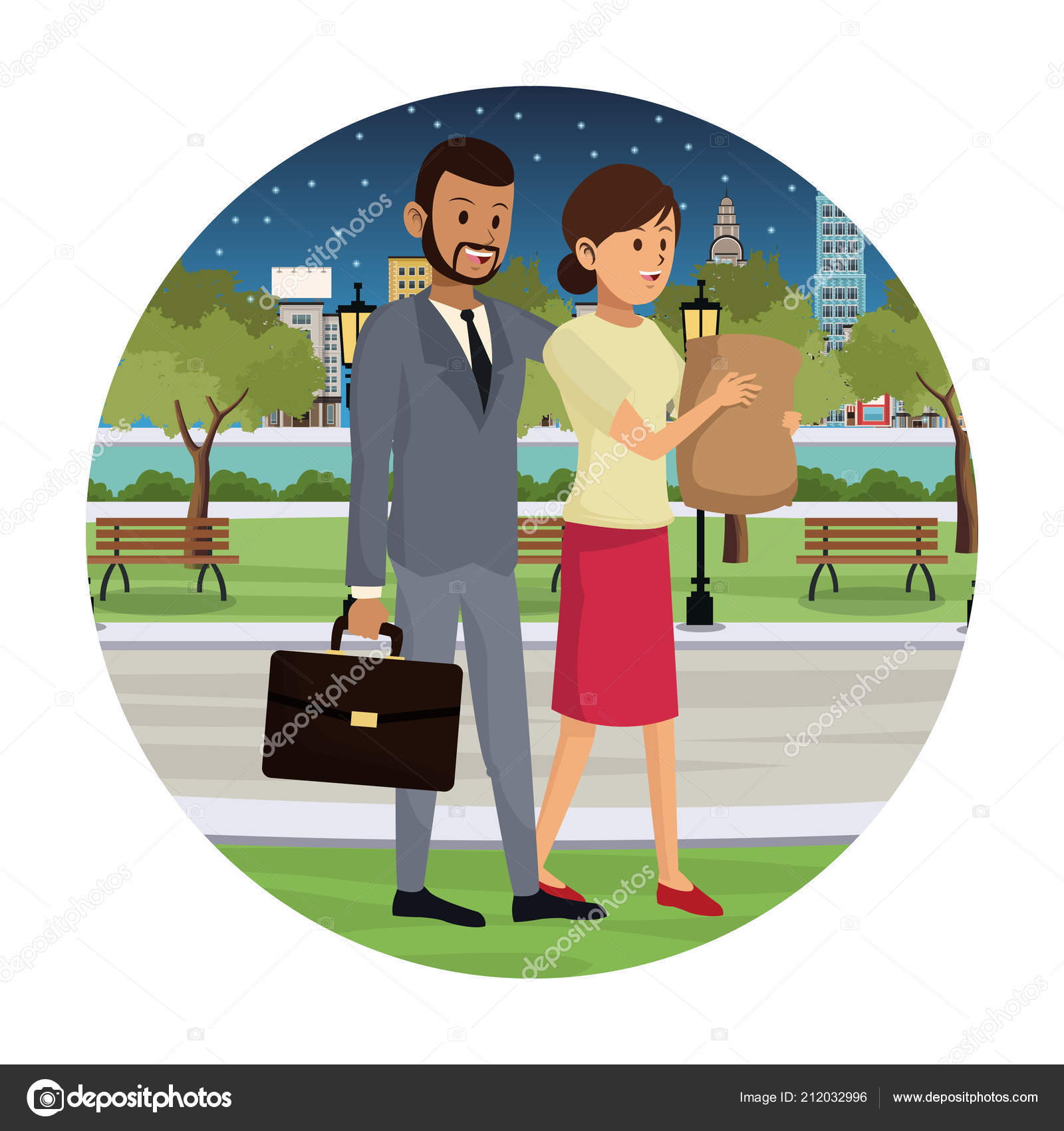 People walking at night Stock Vector by ©jemastock 212032996