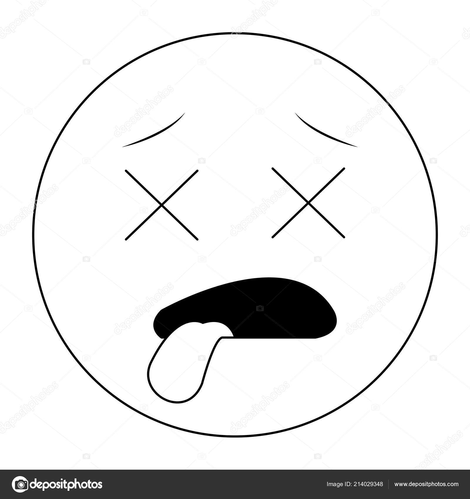 Dead Emoticon Black And White