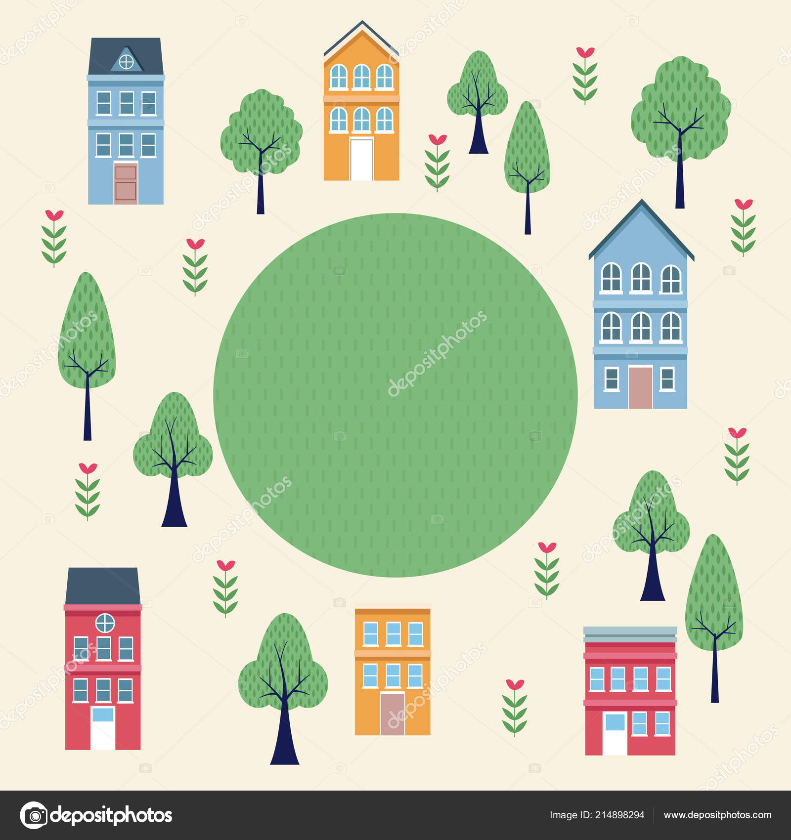 Town scenery cartoons Stock Vector Image by ©jemastock #214898294