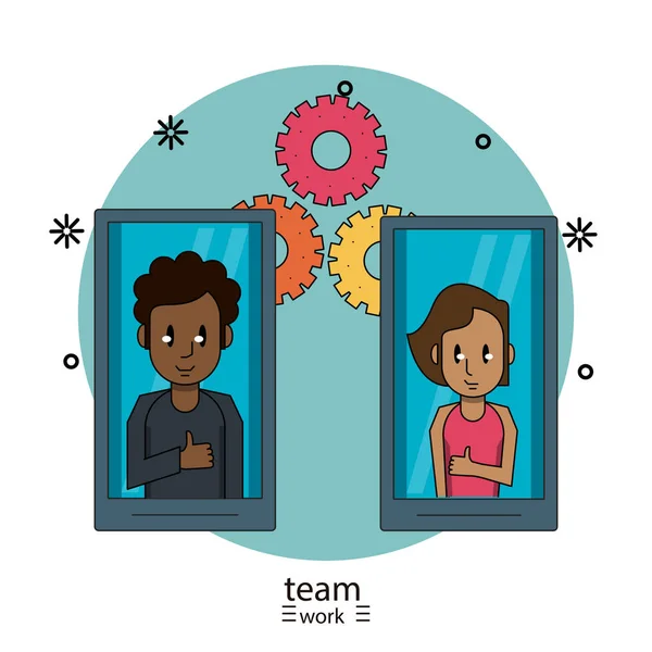 100,000 Teamwork computer Vector Images | Depositphotos