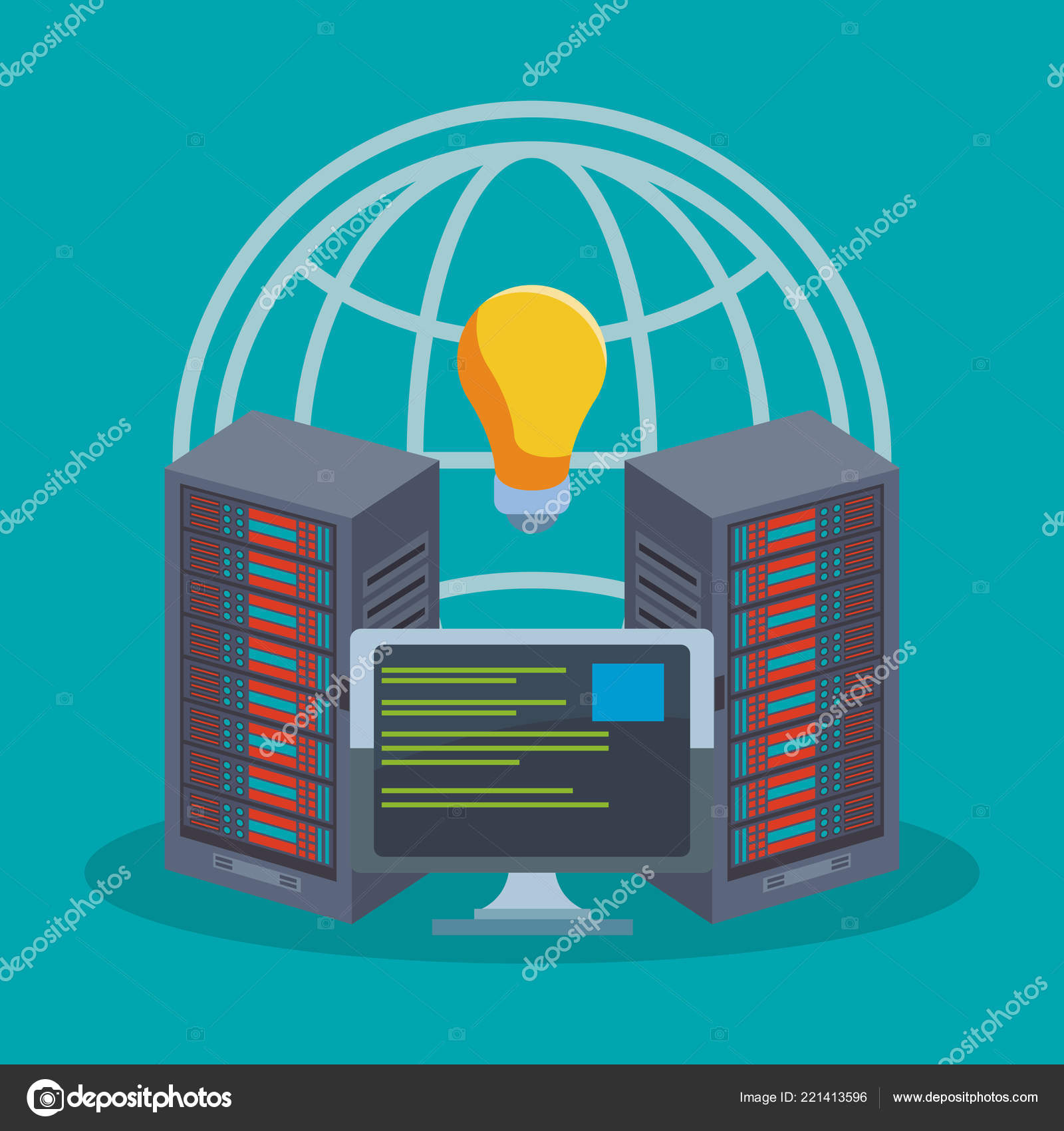 Database storage technology Stock Vector by ©jemastock 221413596