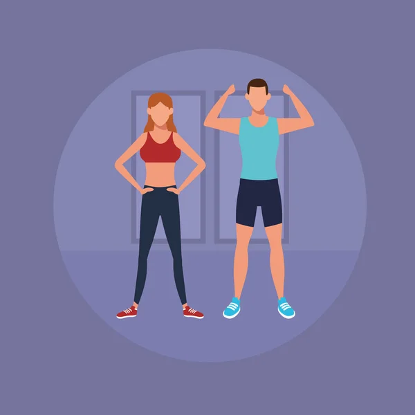 Fitness couple Vector Art Stock Images | Depositphotos