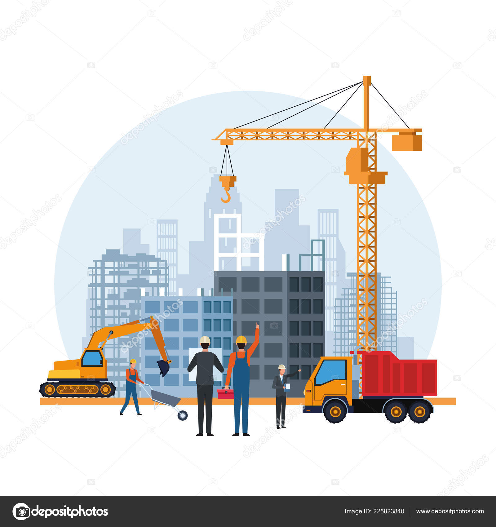 Ingeniero de construcción de dibujos animados Vector de stock #225823840 de ©jemastock