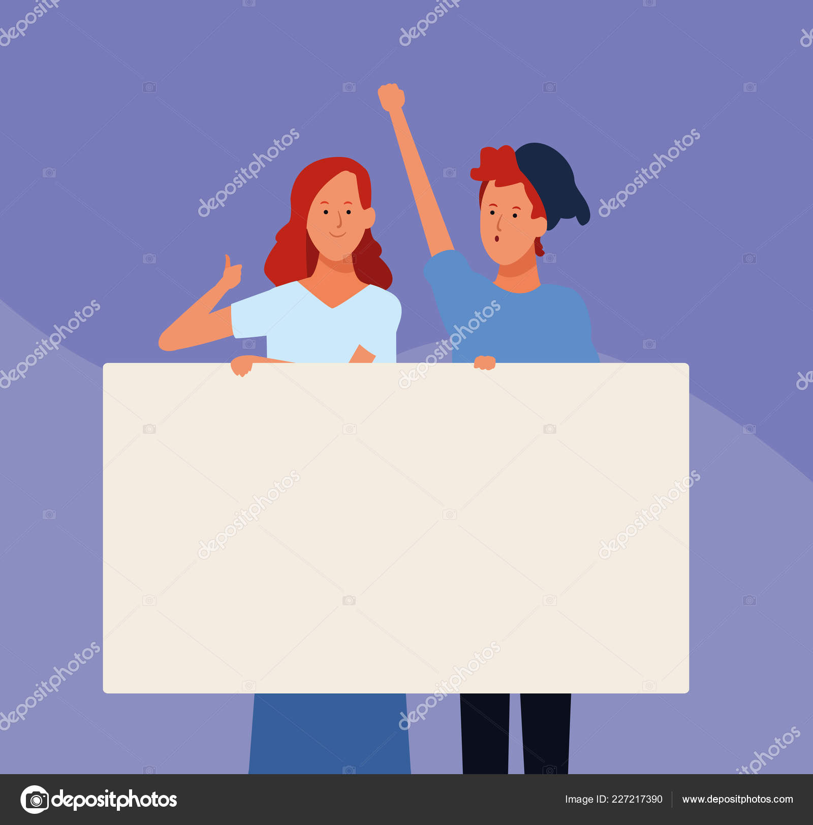 People with posters Stock Illustration by ©jemastock #227217390