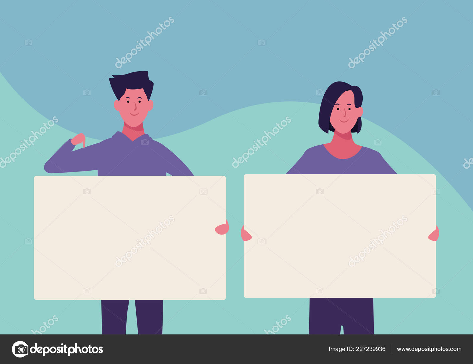 People with posters Stock Vector Image by ©jemastock #227239936