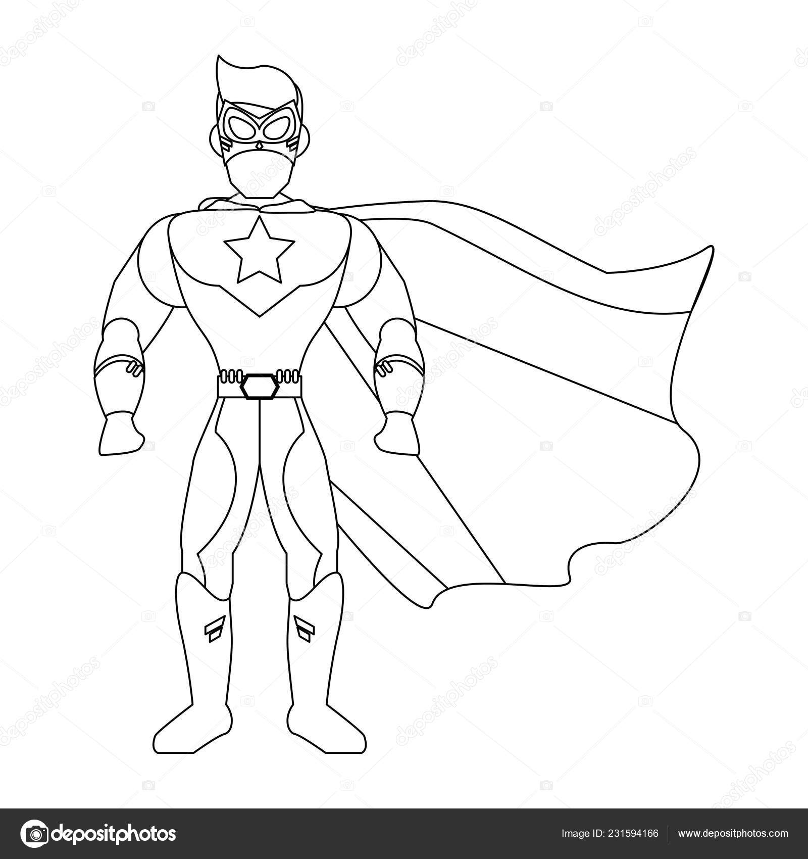 Black And White Superhero Vector