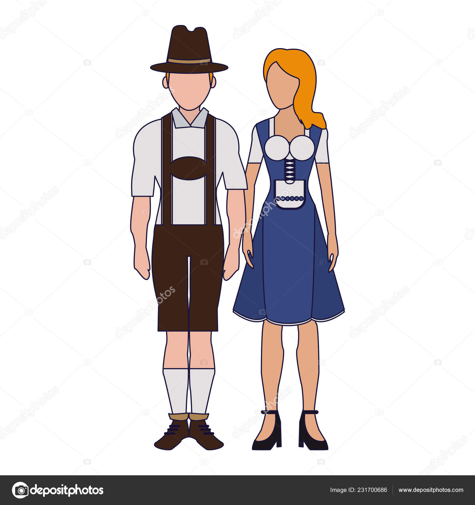 Bavarian couple avatar Stock Vector by ©jemastock 231700686