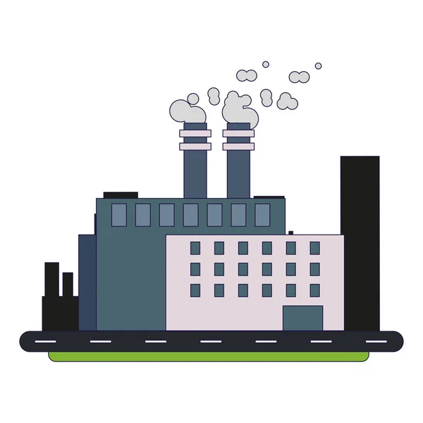 Factory Building Street Vector Illustration Graphic Design Stock Vector ...