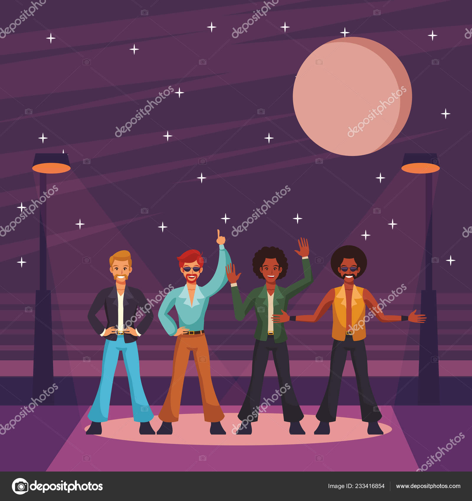 Disco people cartoon Stock Vector Image by ©jemastock #233416854