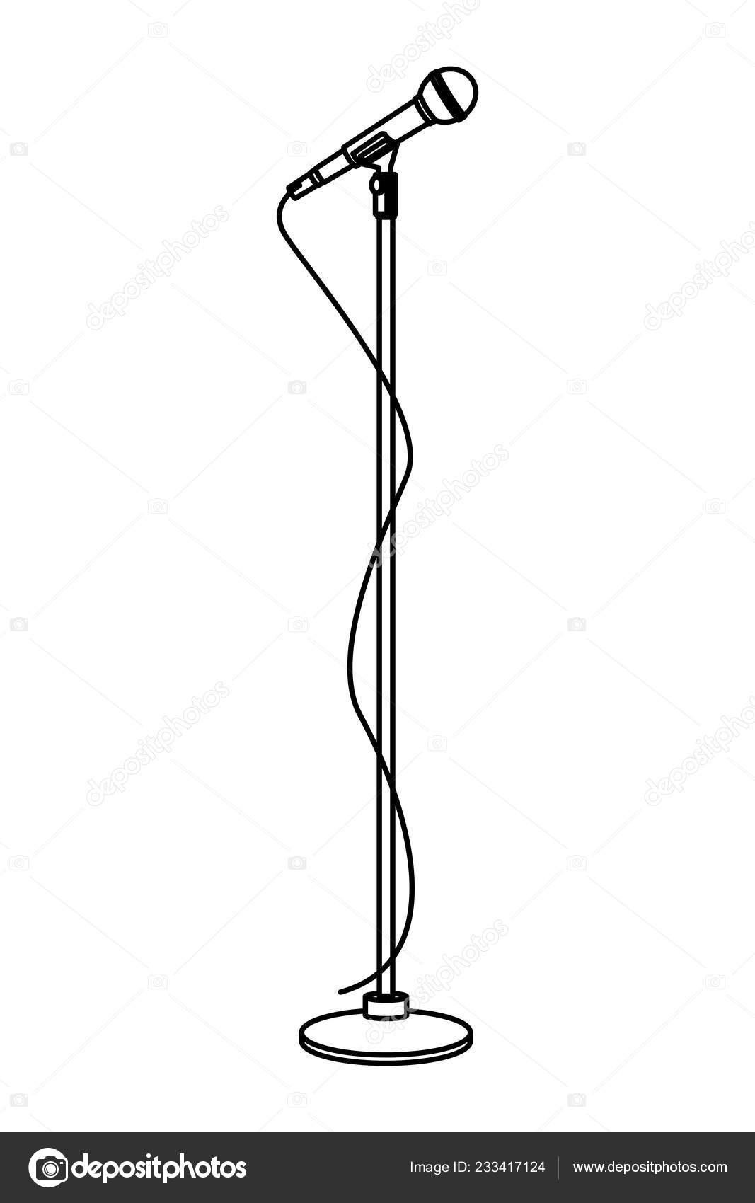 How To Draw A Microphone Stand