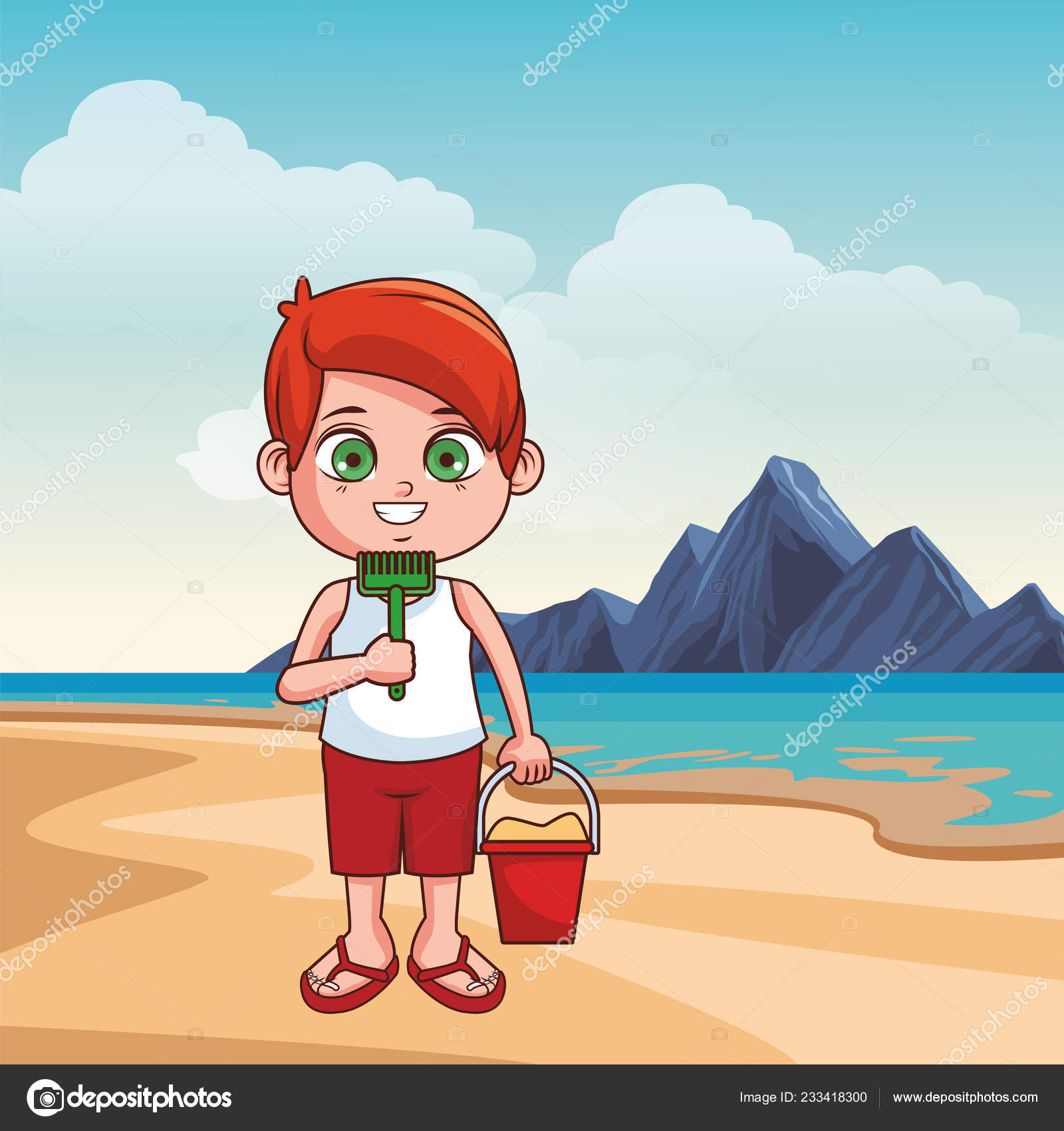 Summer kids cartoon Stock Vector Image by ©jemastock #233418300
