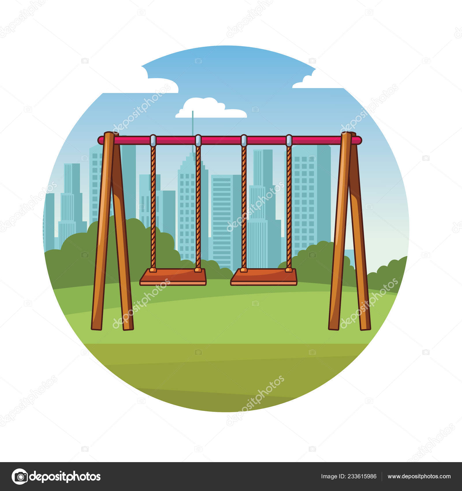 Parque parque parque cartoon Vetor de ©jemastock 233615986