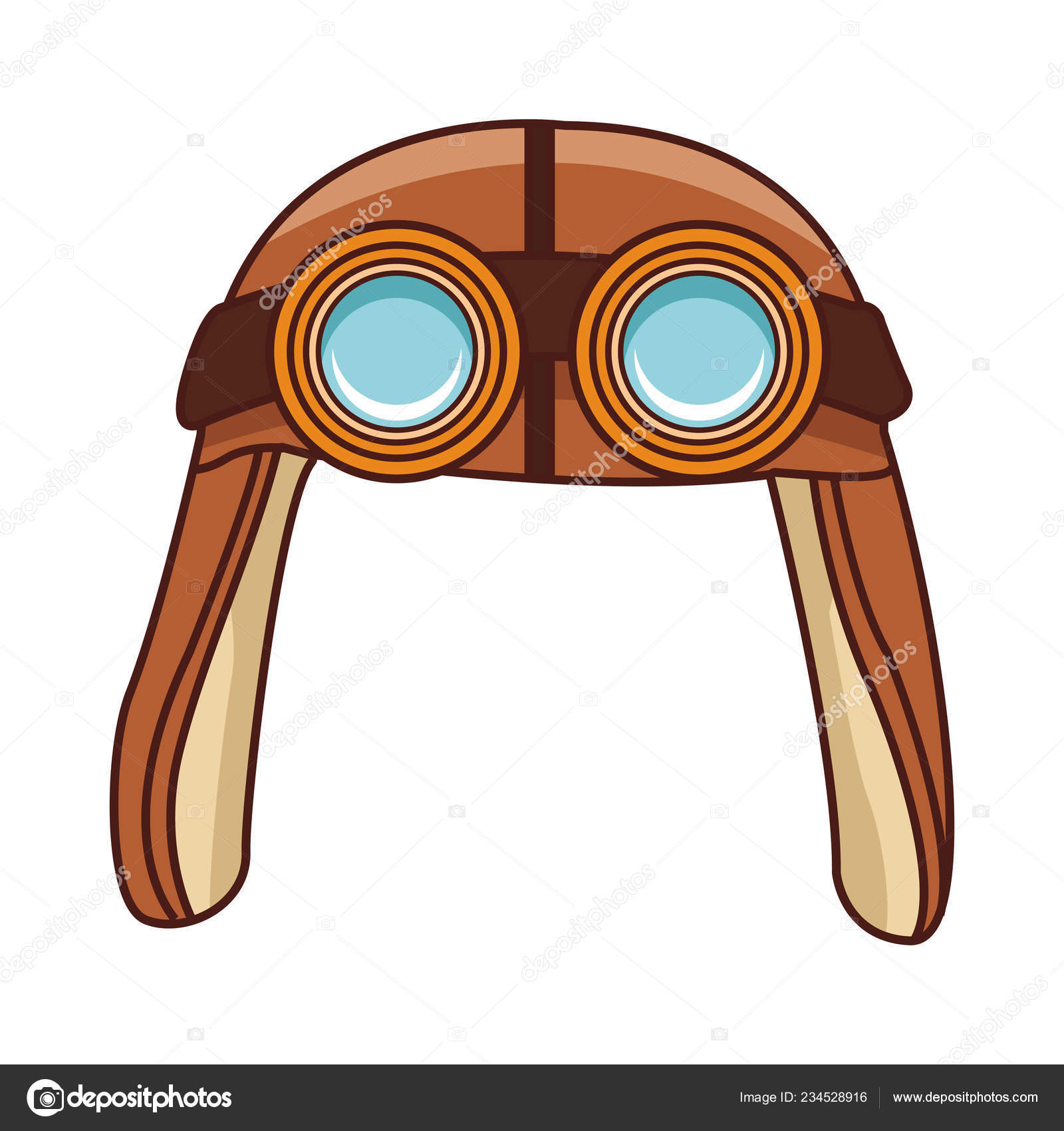 Airplane Pilot Helmet Cartoon Vector Illustration Graphic Design Stock ...