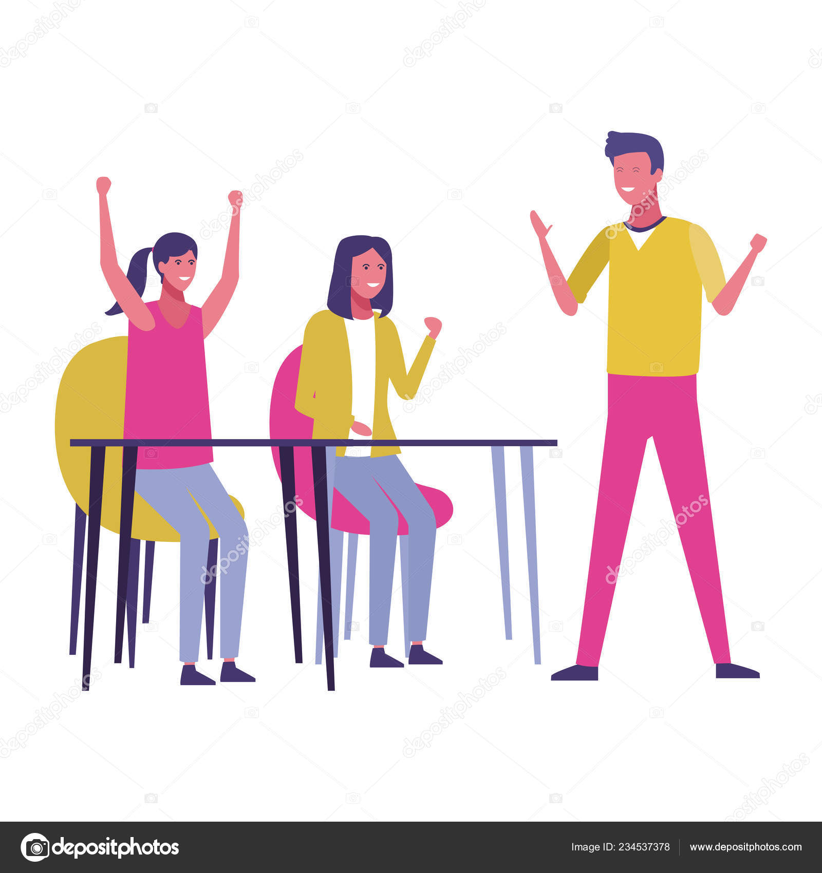 Cartoons Having Fun With Friends