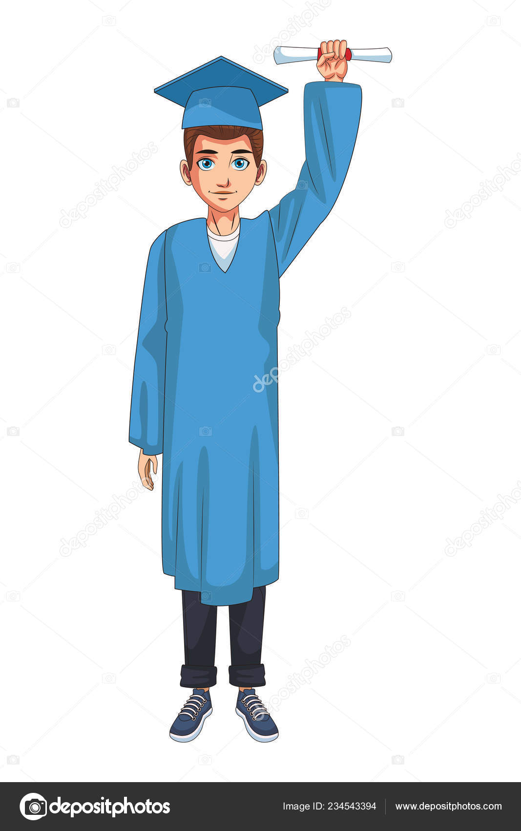 Young Graduate Man Body Cartoon Vector Illustration Graphic Design ⬇ ...