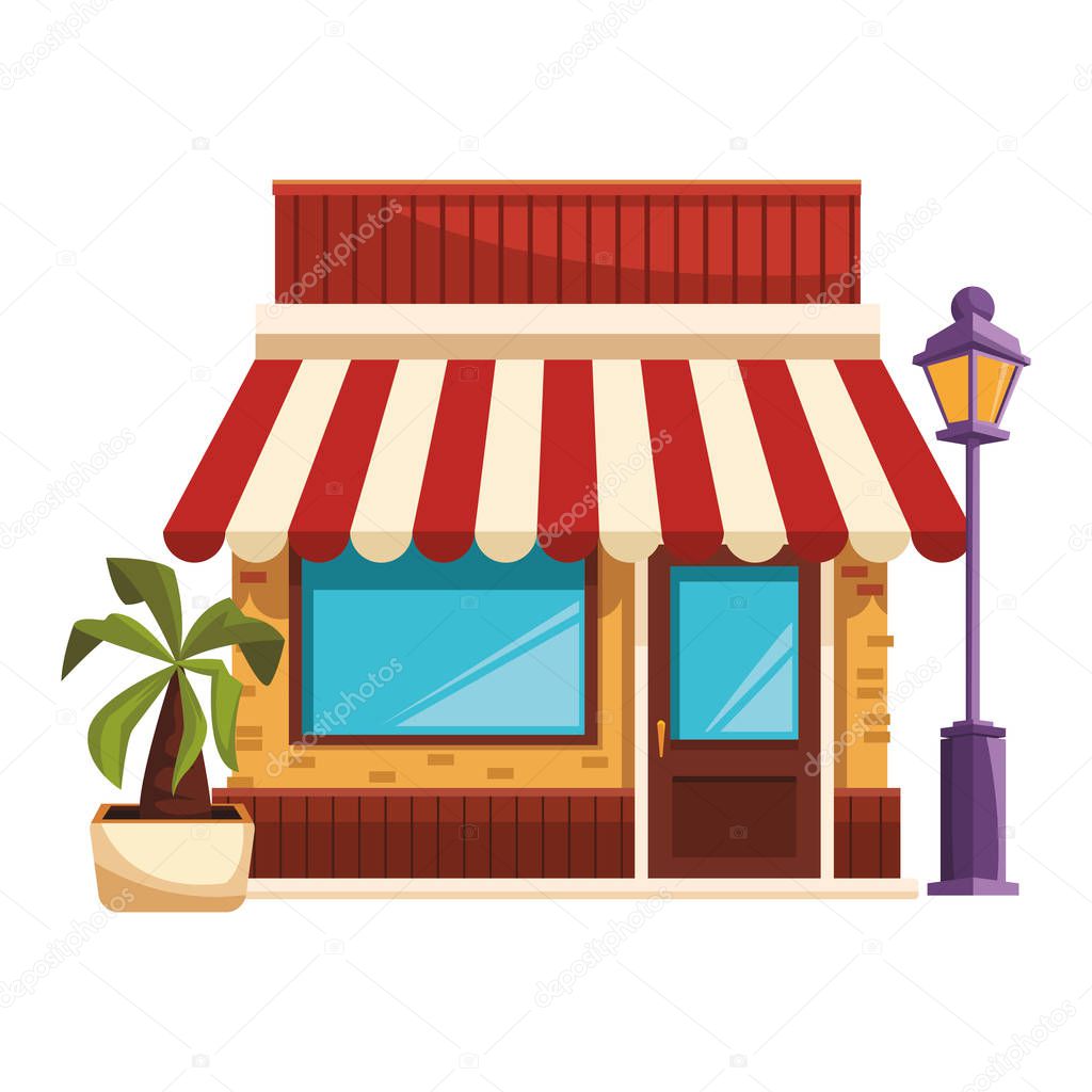 Tienda Edificio Dibujos Animados Vector Ilustración Diseño Gráfico ...