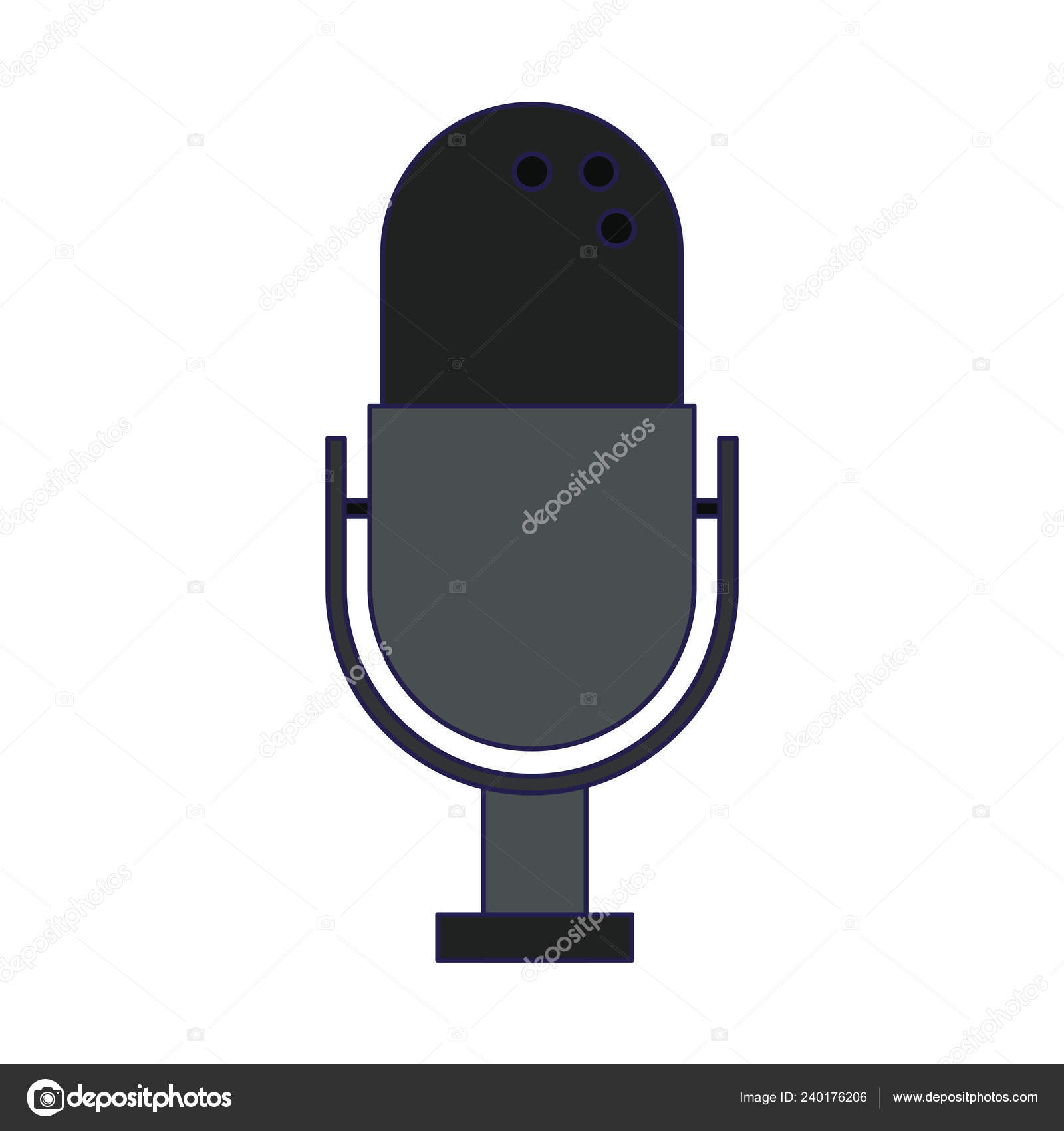 Símbolo de micrófono vintage Vector de stock #240176206 de ©jemastock