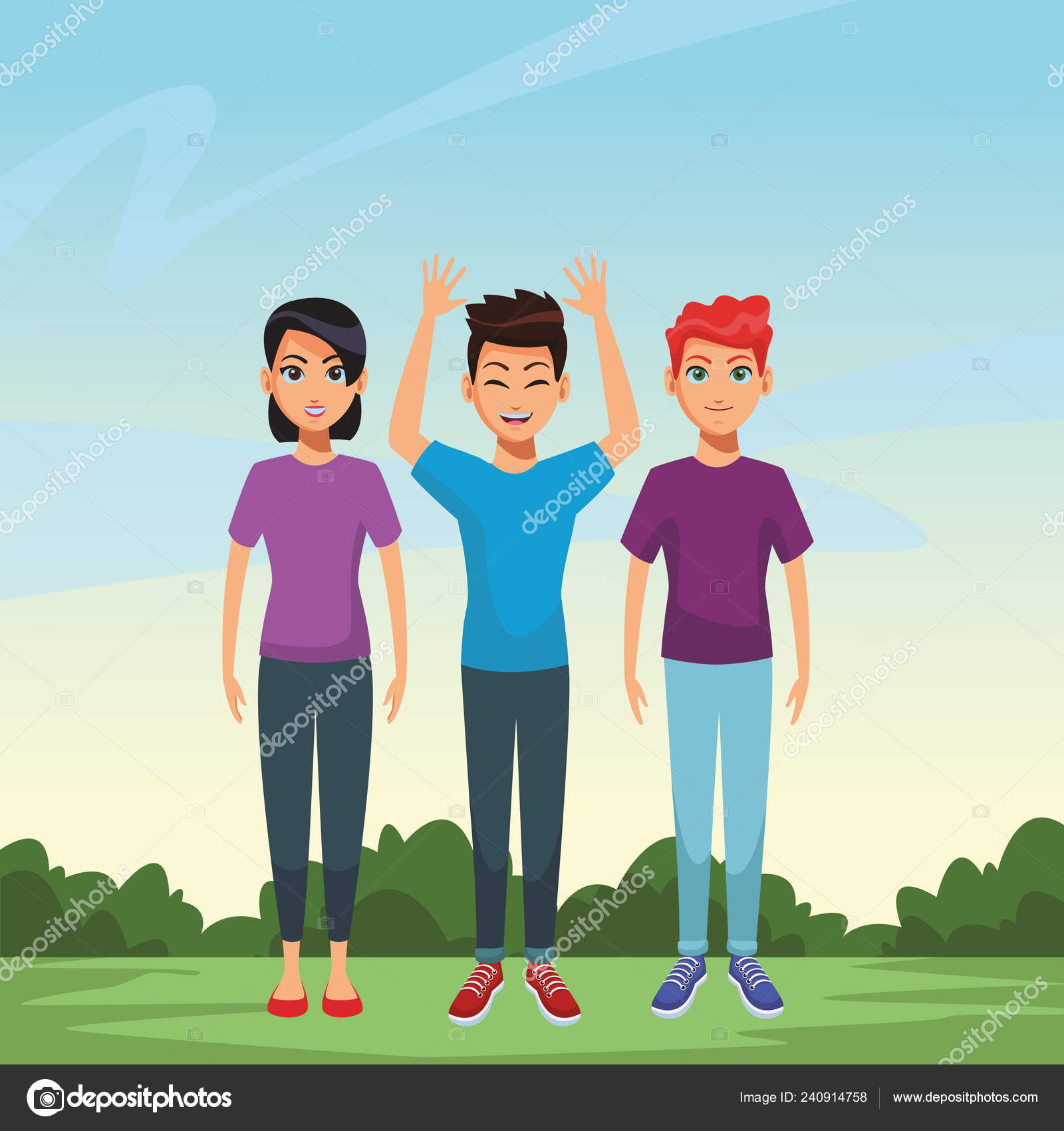 Group of friends cartoon Stock Illustration by ©jemastock #240914758