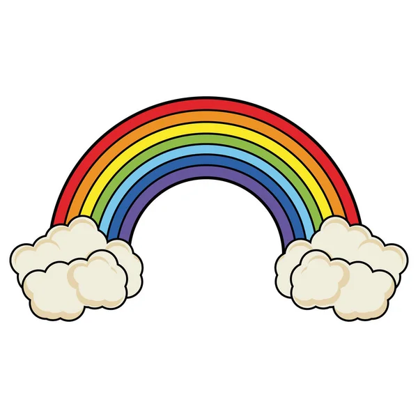 Rainbow Clouds Hand Drawn Vector Illustration — Free Stock Vector © OK ...