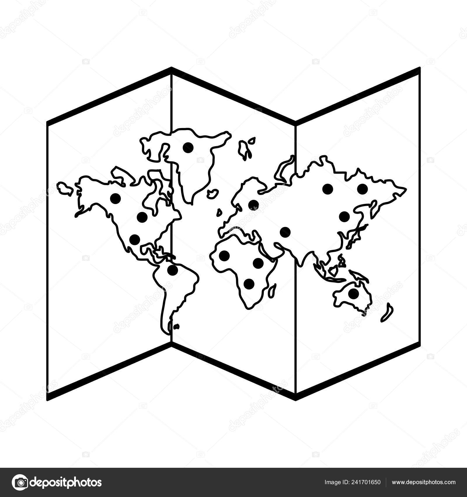Earth Map Clipart Black And White