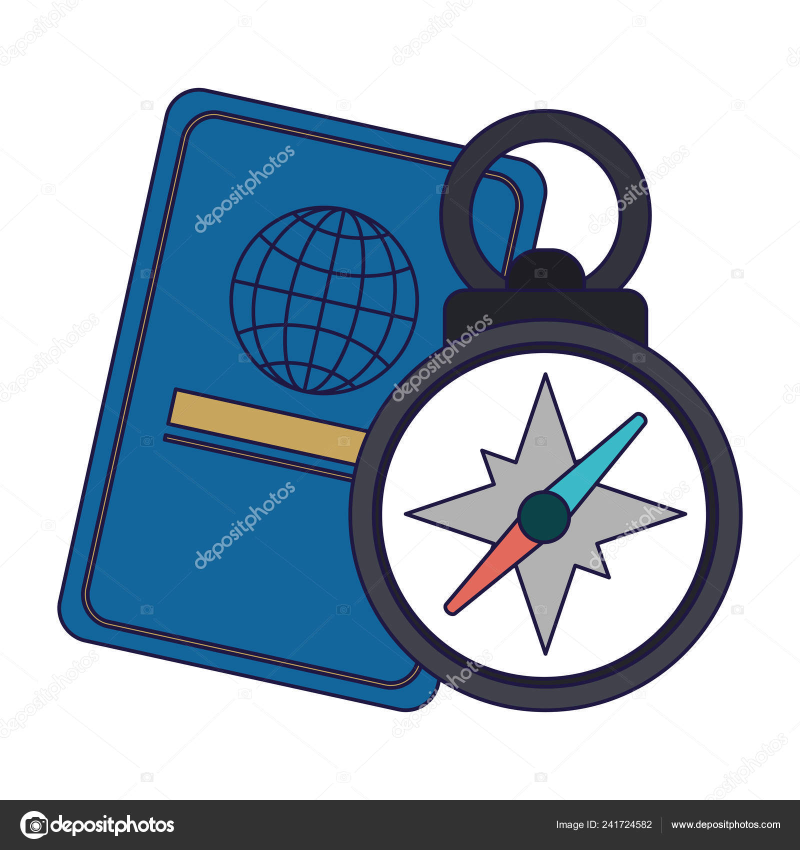 Passport and navigation compass blue lines Stock Vector by ©jemastock ...