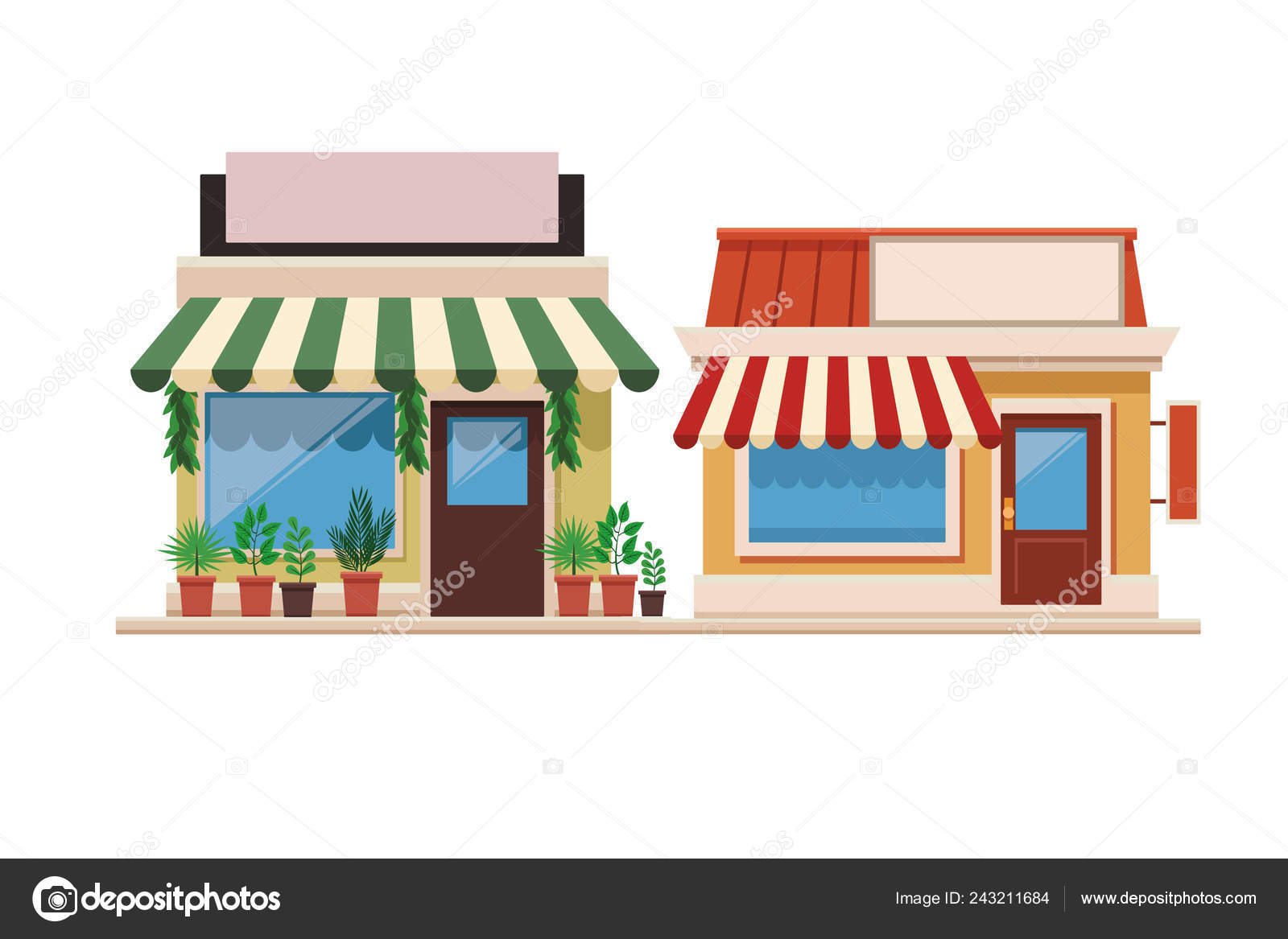 Stores shopping front cartoon Stock Vector Image by ©jemastock #243211684