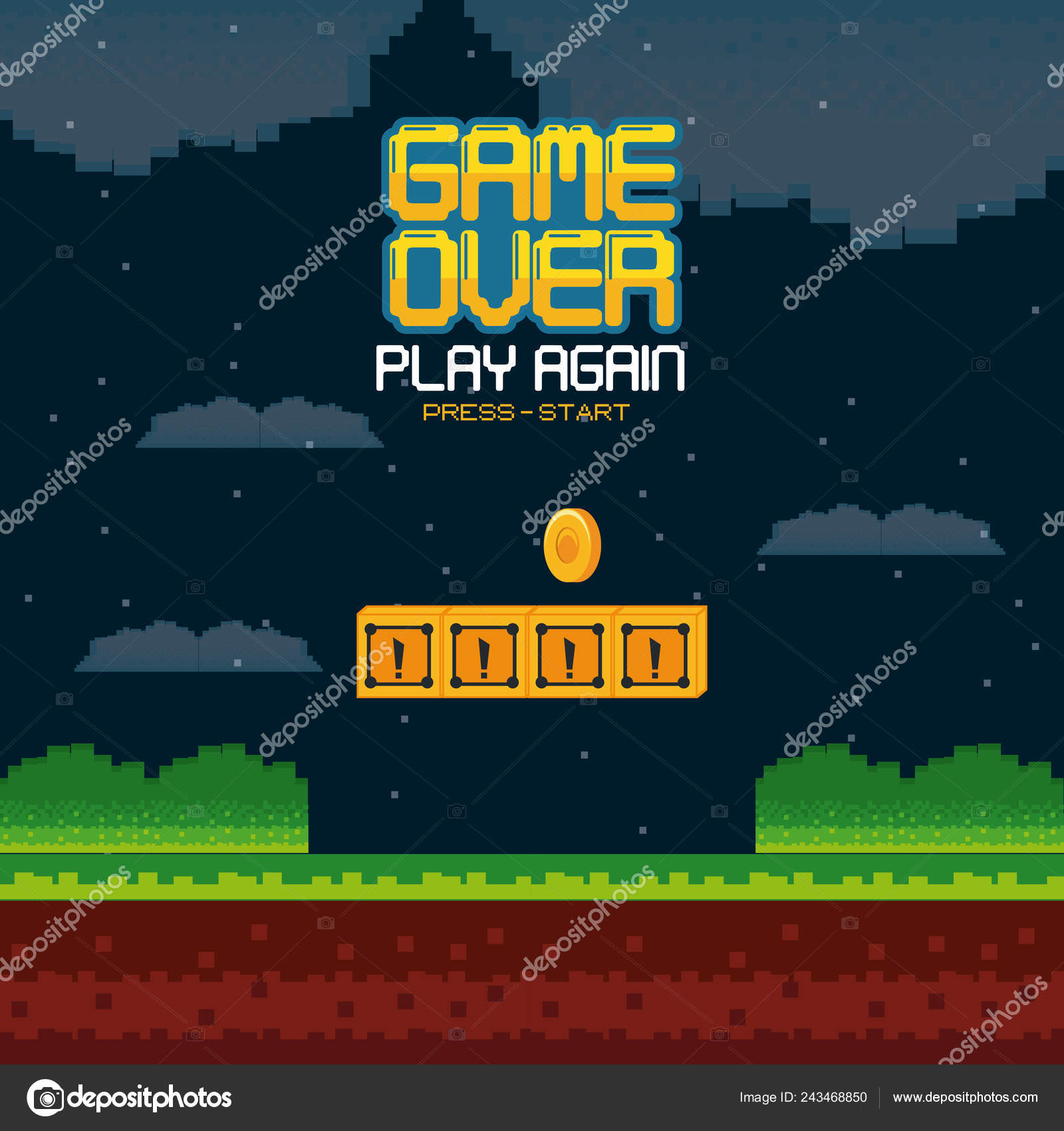 Videogame game over concept Stock Vector by ©jemastock 243468850