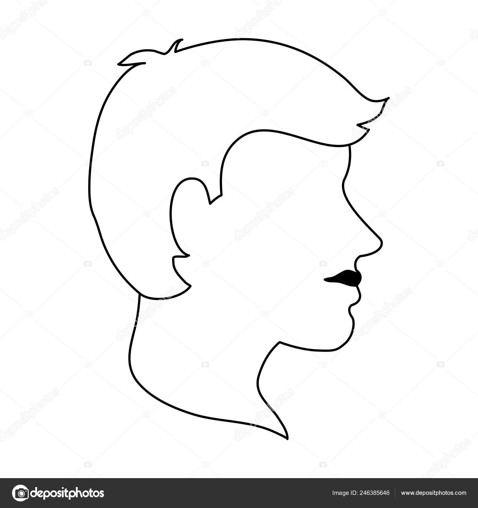 Hombre sin rostro cabeza avatar en blanco y negro Vector de stock ...