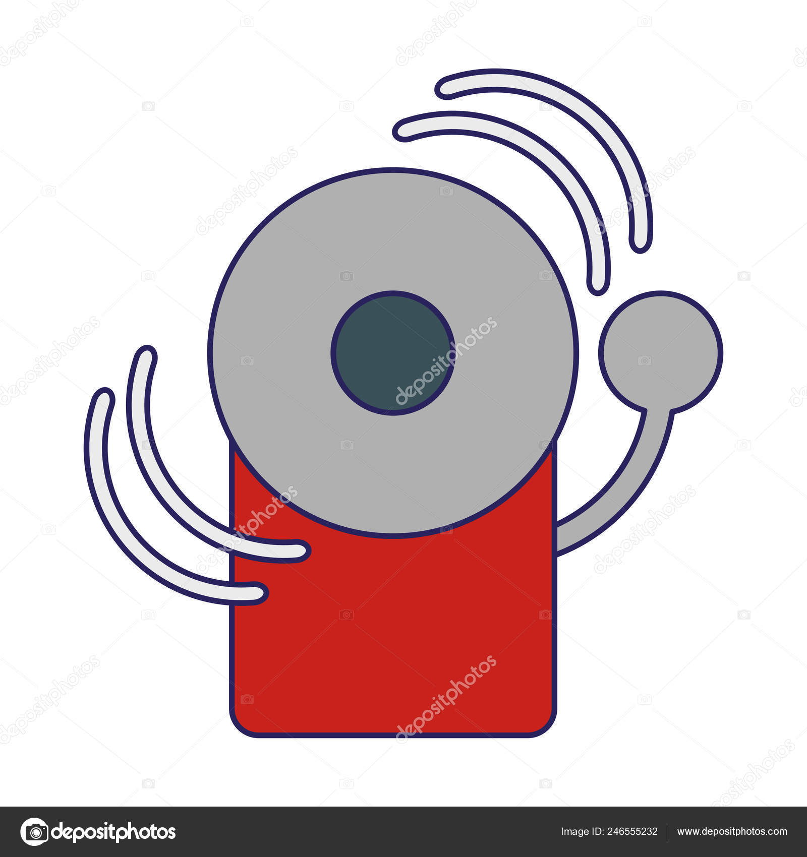 Fire emergency bell symbol blue lines Stock Vector Image by ©jemastock ...