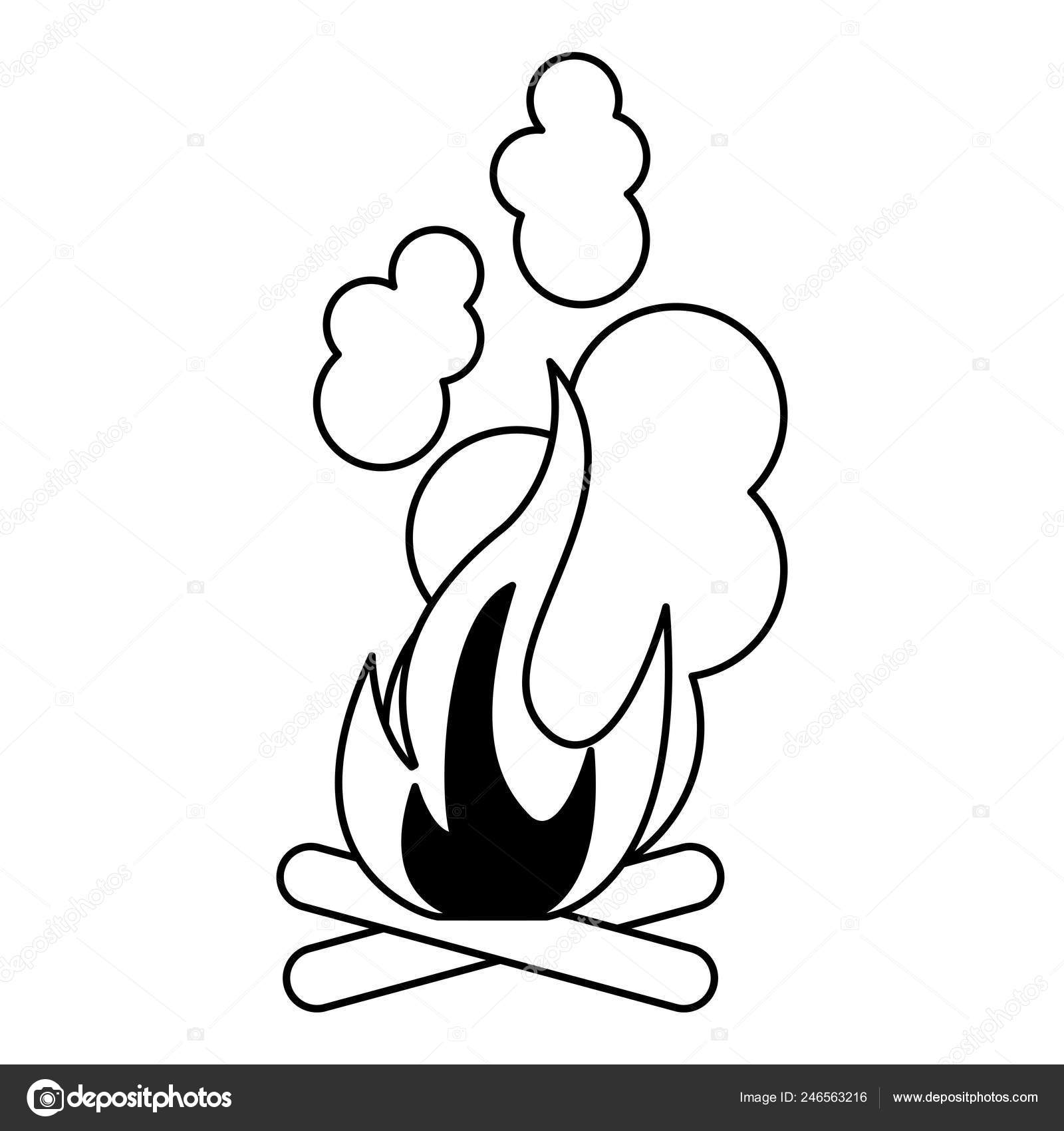 Fire Cartoon Images Black And White