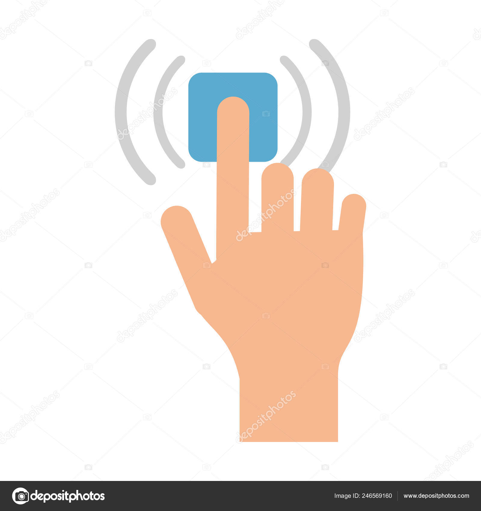 Mano tocando algo con el símbolo del dedo vector, gráfico vectorial ...