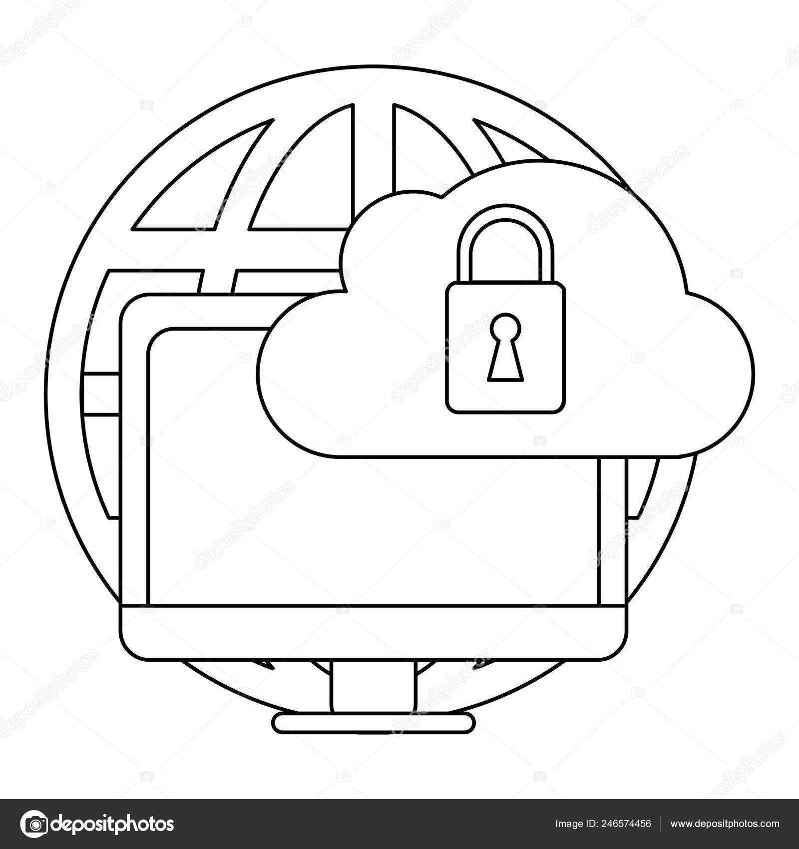 Security System Technology Black And White Stock Vector By ©jemastock 246574456