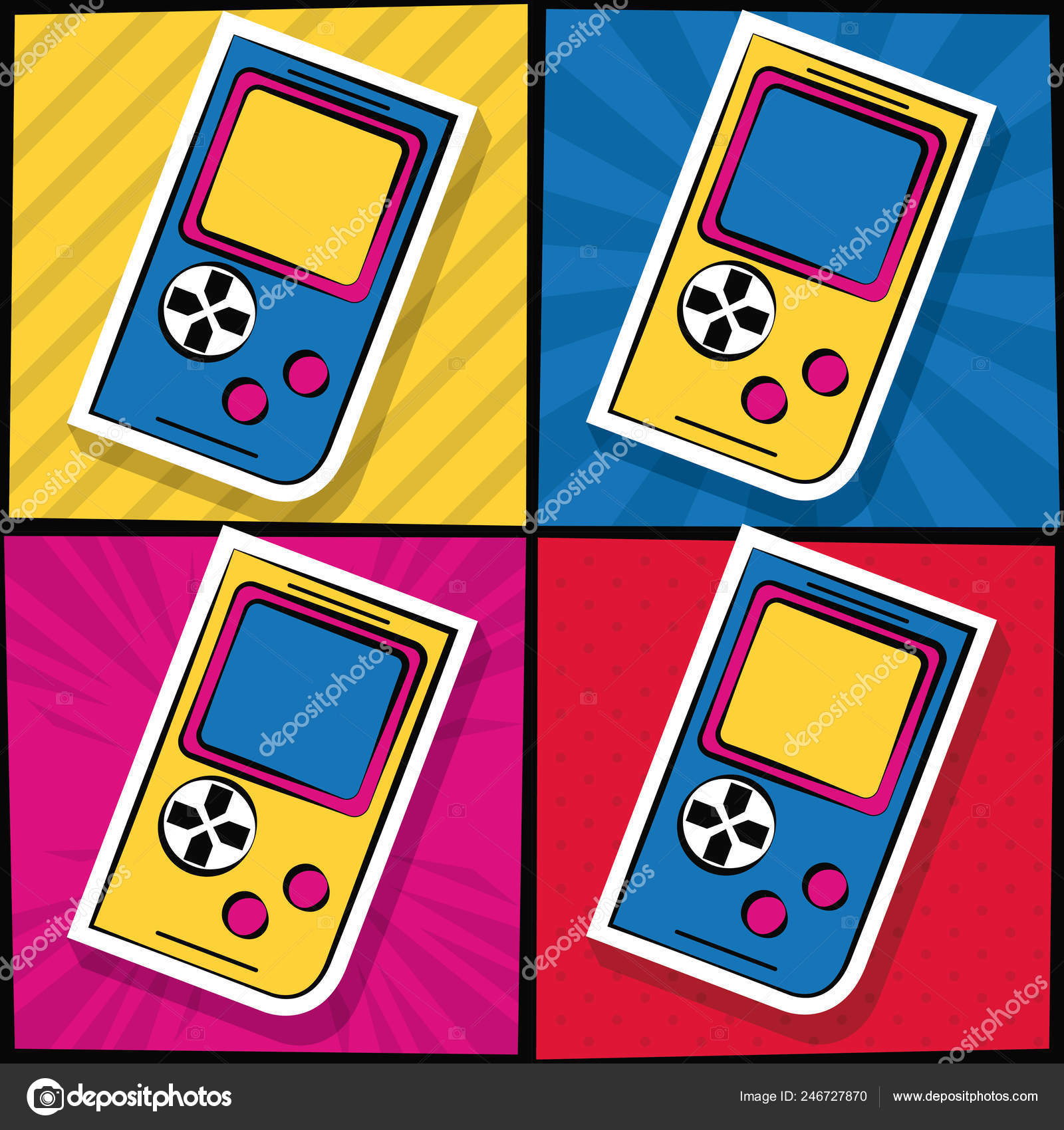 Pop art tetris cartoons Stock Vector Image by ©jemastock #246727870