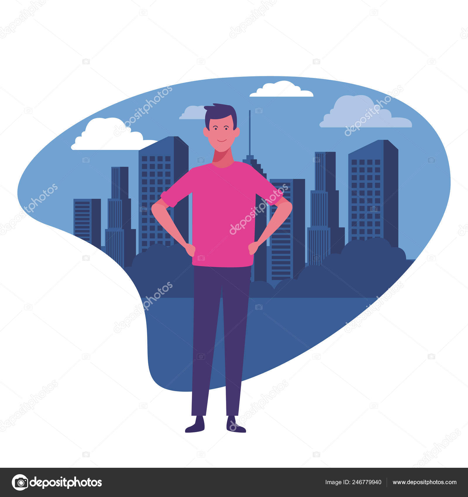 Young man cartoon Stock Vector by ©jemastock 246779940