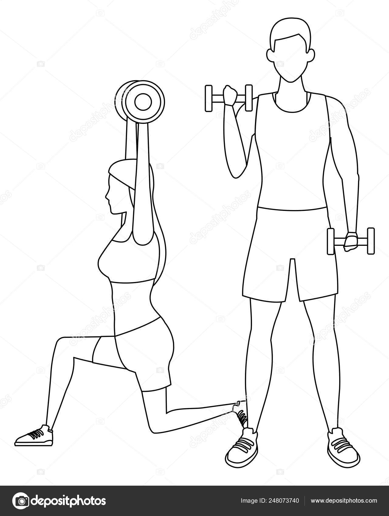 Couple working out Stock Vector by ©jemastock 248073740