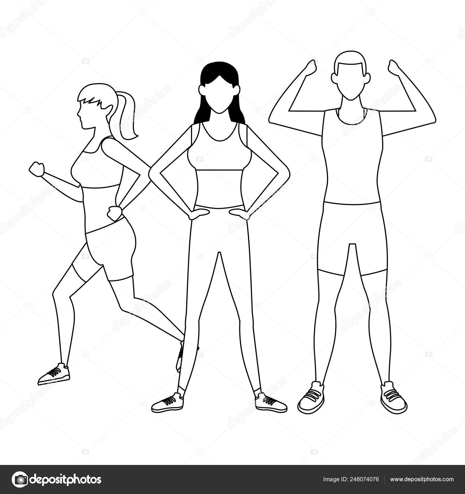 Group of people working out Stock Vector by ©jemastock 248074076