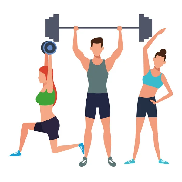 Group of people working out Stock Vector by ©jemastock 248074346